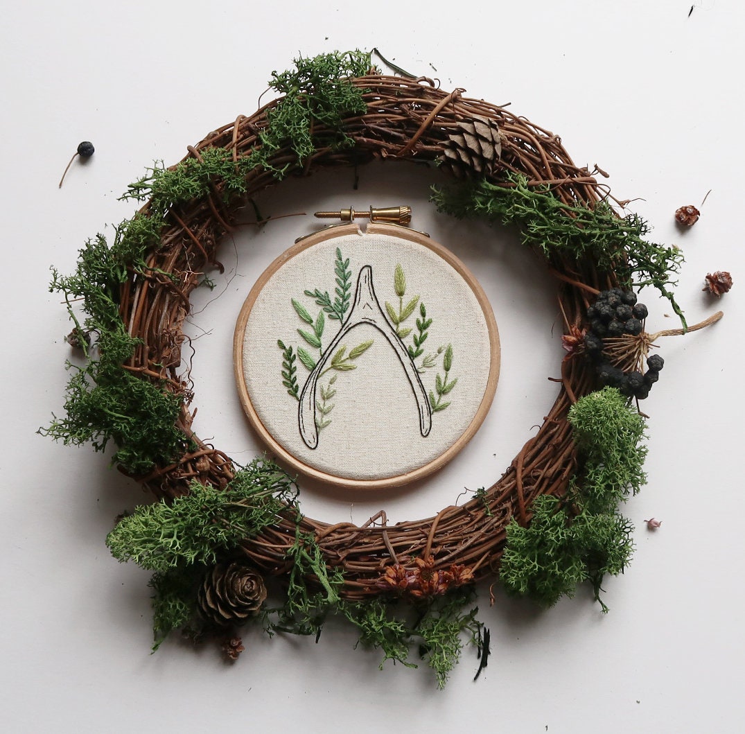 Wishbone Embroidery Pattern PDF Digital Download 4-inch | Etsy