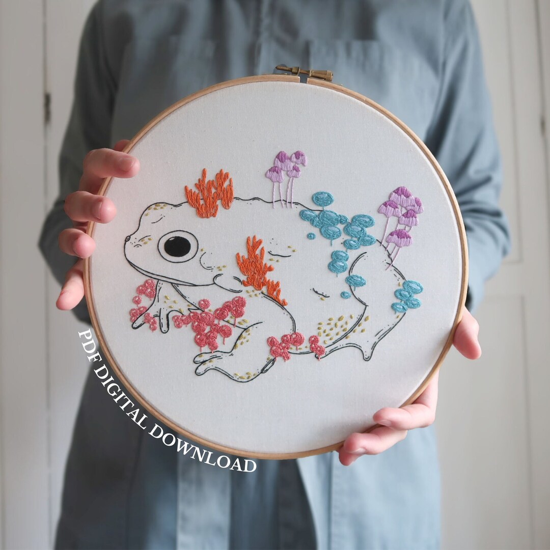 Toadstool Hand Embroidery Pattern and Tutorial / Guide Digital Download ...