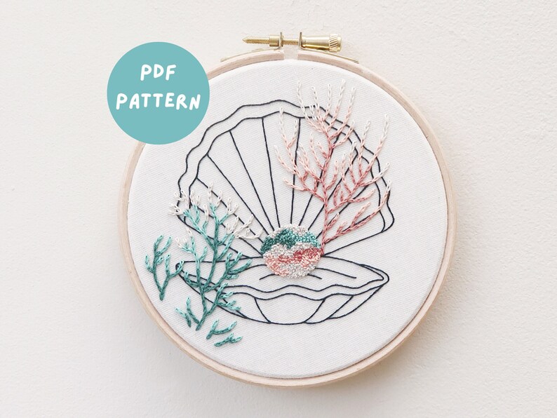 Sea Shell Embroidery Pattern PDF Digital Download 5-inch - Etsy UK
