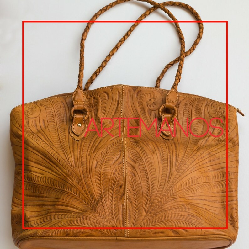 Hand-tooled Leather Women's Bag With Unique Hand Embossing, Timeless ...
