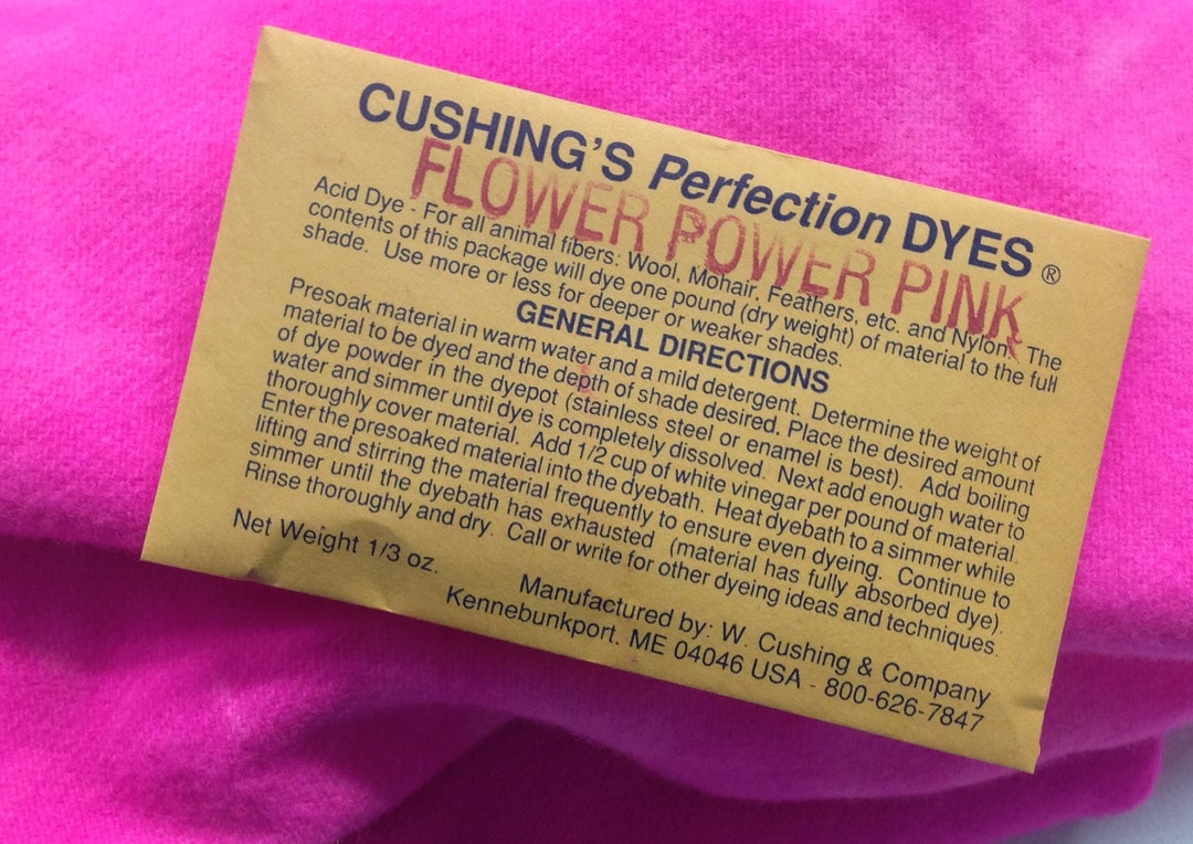 Flower Power Pink NEW ACID DYE From W. Cushing & Co "perfection" Acid ...