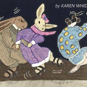Roller Rabbits by Sharon Smith, 34" X 50" on Linen, Rug Hooking Pattern ...
