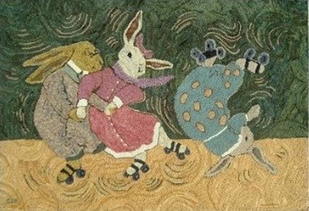Roller Rabbits by Sharon Smith, 34" X 50" on Linen, Rug Hooking Pattern ...