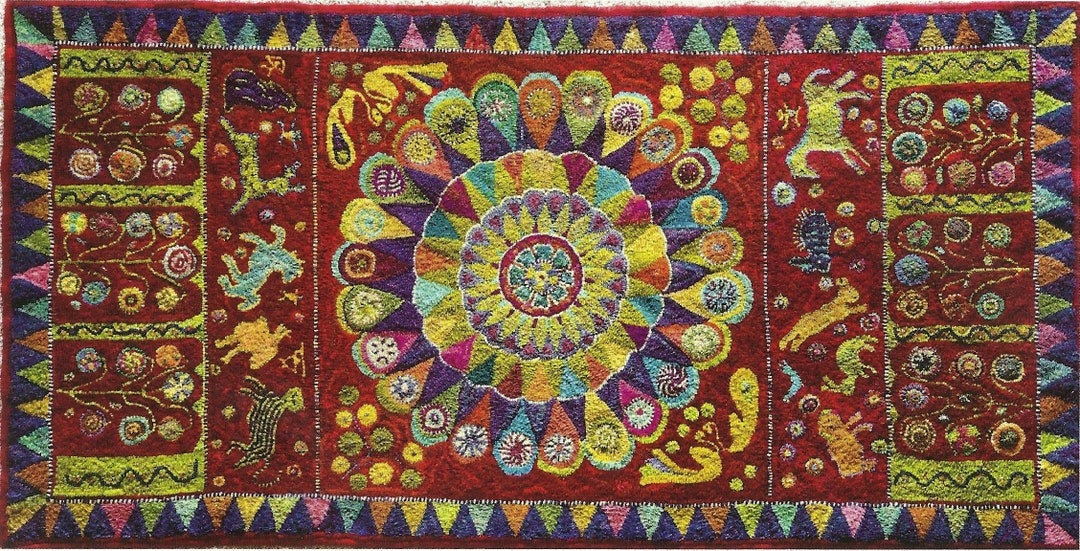 Artsy Runner, 4' X 6', A Sharon Smith Pattern, Rug Hooking Pattern Only ...