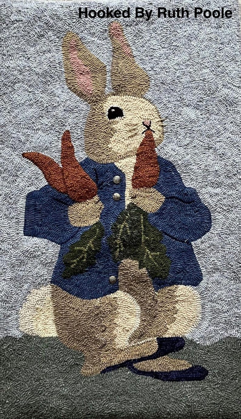 Peter Rabbit, A Shutter Sitter Rug Hooking Pattern by P is for ...