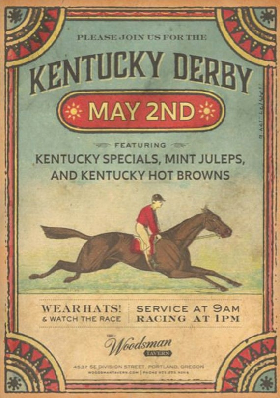 Derby Day Large Vintage Postcard Pattern From Joan | Etsy