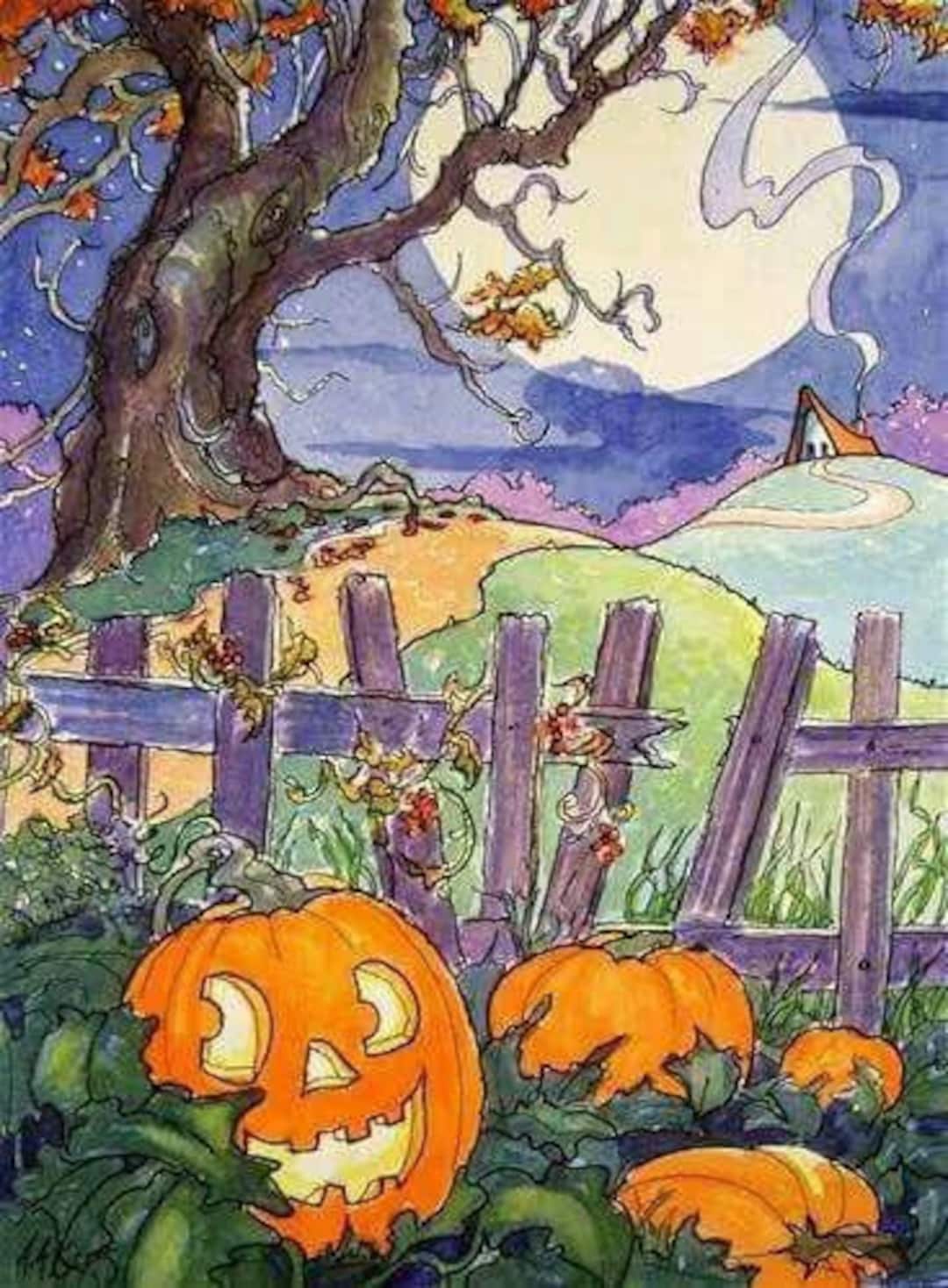A Storybook Halloween 30 X 20 Storybook Cottage, Rug Hooking Pattern ...