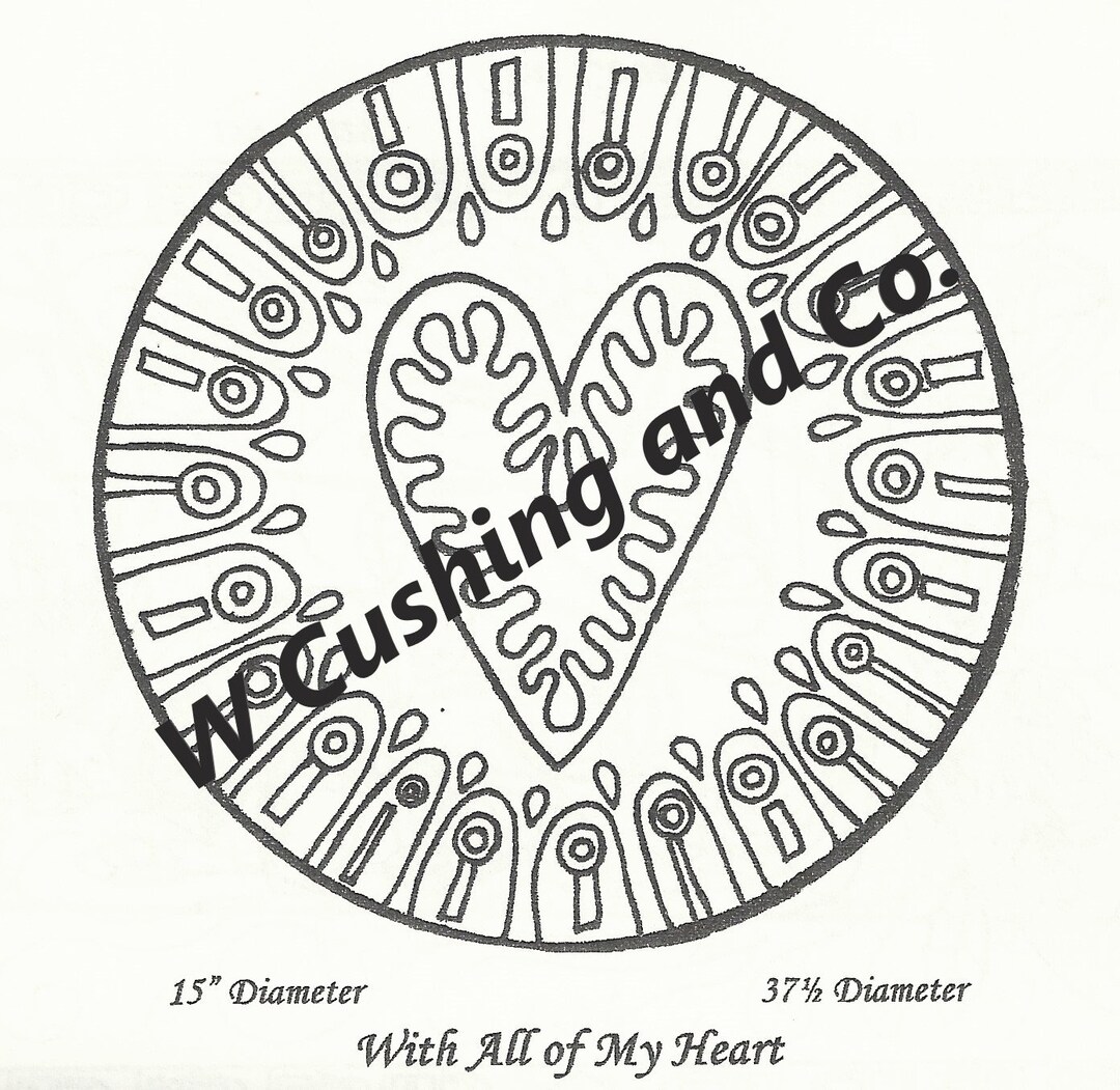 With All My Heart, Primitive Grace Pattern, Pattern Only on Fine Linen ...