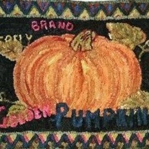 Vintage Golden Pumpkin, Vintage Postcard Rug Hooking Pattern From Joan ...