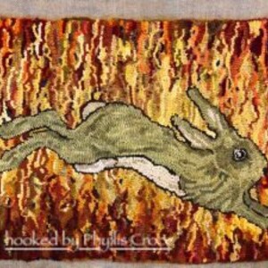 Green Bunny, 18" X 24" by Sharon Smith, on Linen, Rug Hooking Pattern ...