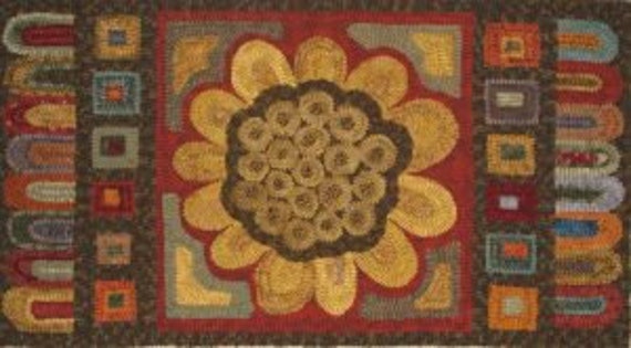 Penny Rug Sunflower Small pattern by Primitive Grace | Etsy