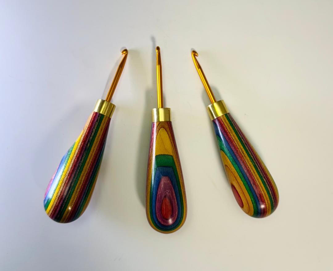 Fabulous Hand Turned Hooks by Dixie Biggs--the Rainbow! - Etsy