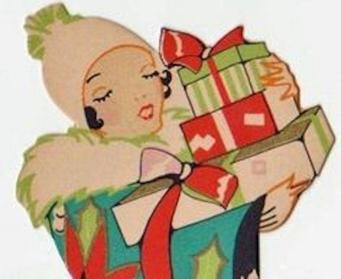 Vintage Holiday Shopper!! Vintage Postcard Rug Hooking Pattern From ...