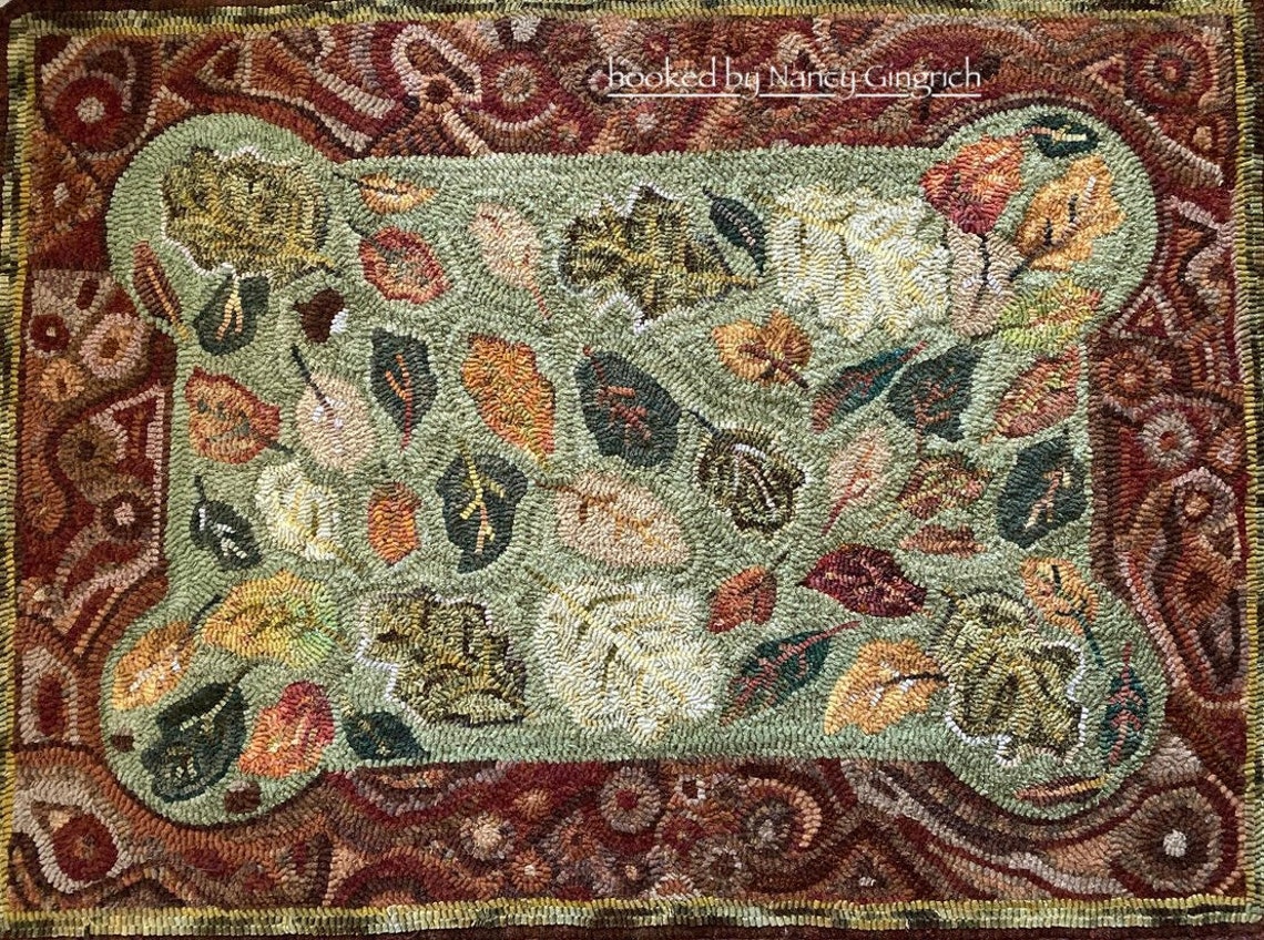 Falling Leaves 26 X 36 From Joan Moshimer Rug Hooking Pattern - Etsy