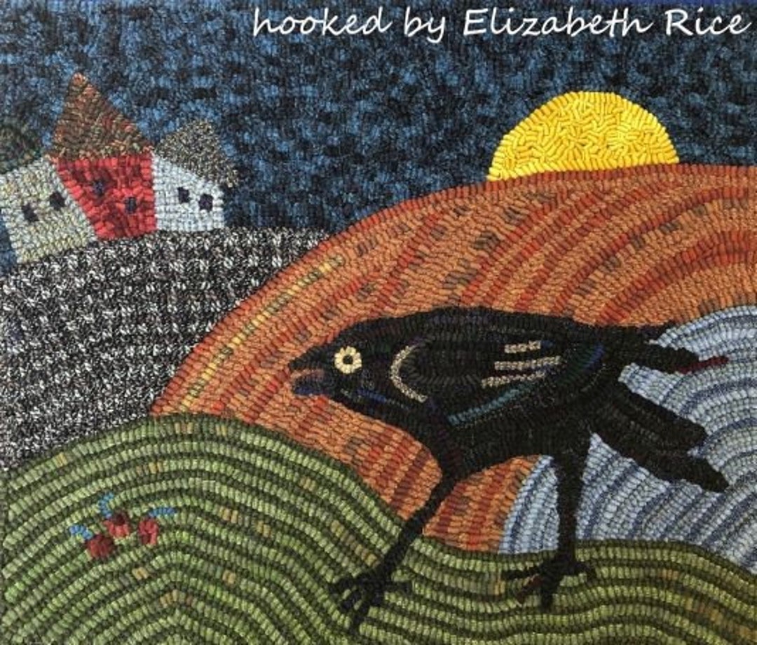 Crow, 21" X 24", A Sharon Smith Pattern, on Linen, Rug Hooking Pattern ...