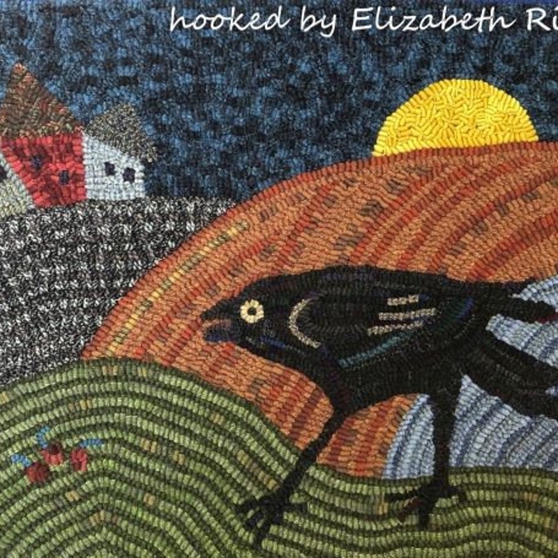 Hooked Rug Crows - Etsy