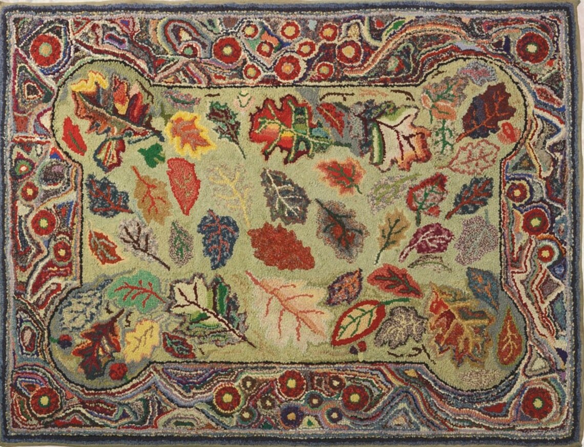 Falling Leaves 26 X 36 From Joan Moshimer Studios Rug Hooking | Etsy