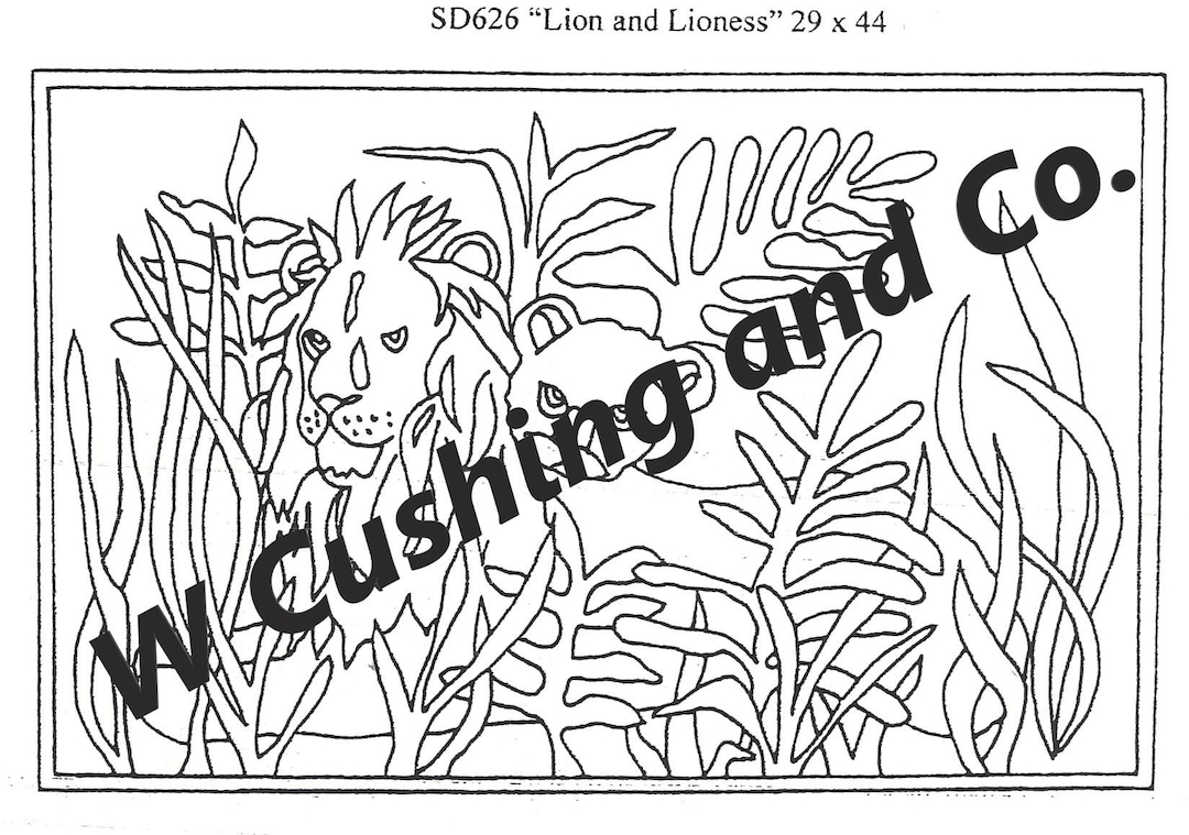 Lion and Lioness, A Rug Hooking Pattern by Salma Dhanji - Etsy