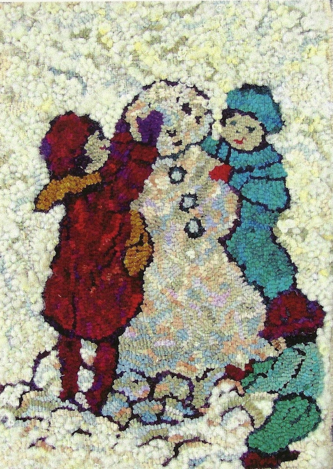 Snowman, 18" X 24", A Sharon Smith Pattern, on Linen, Rug Hooking ...
