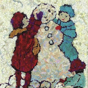 Snowman, 18" X 24", A Sharon Smith Pattern, on Linen, Rug Hooking ...
