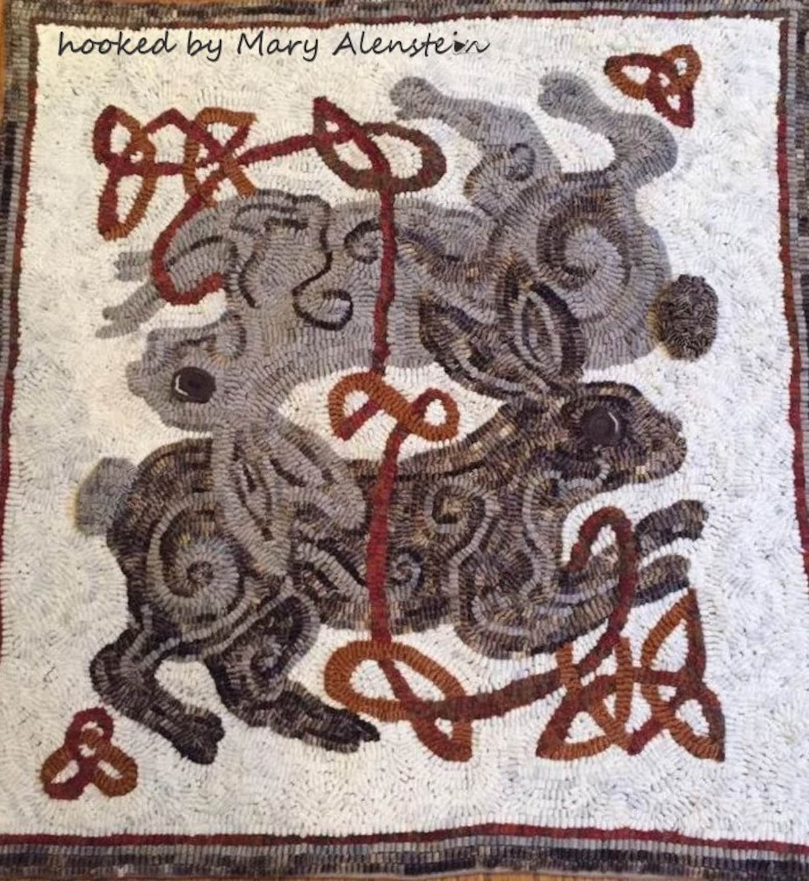 Celtic Rabbits P is for Primitive Design Offered by W. - Etsy