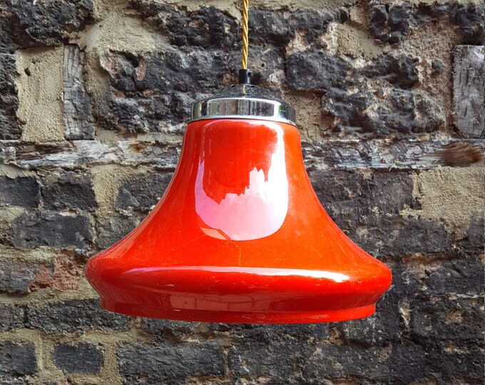 Classic 1970s Retro Scandinavian Red Pendant Light - PAT Tested - Etsy