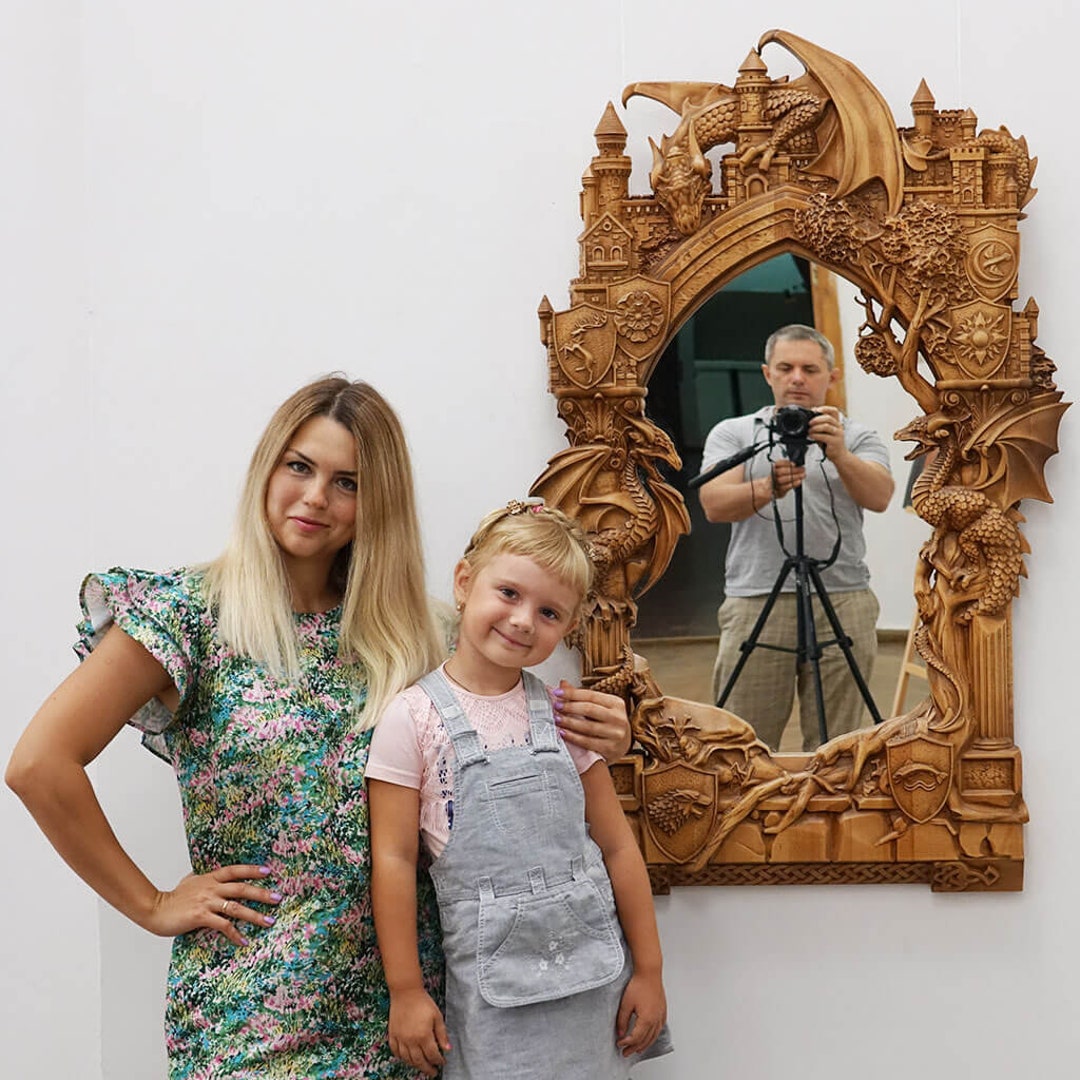 FRAME FOR A MIRROR Dragons Wood Carved 3D Game-of-thrones - Etsy