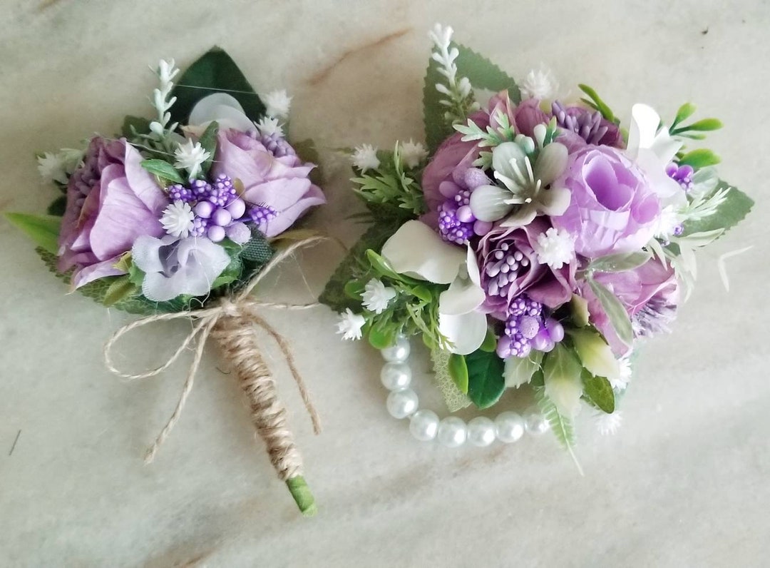 Mauve Prom Set, Periwinkle Prom Set, Lilac Wrist Corsage and ...