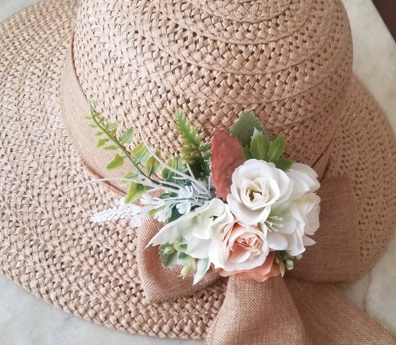 Formal Straw Hat Decorated Straw Hat Wedding Straw Hat - Etsy
