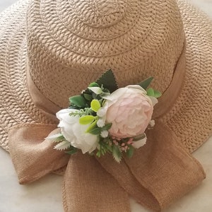 Formal Straw Hat, Decorated Straw Hat Wedding Straw Hat, Floral Hat ...
