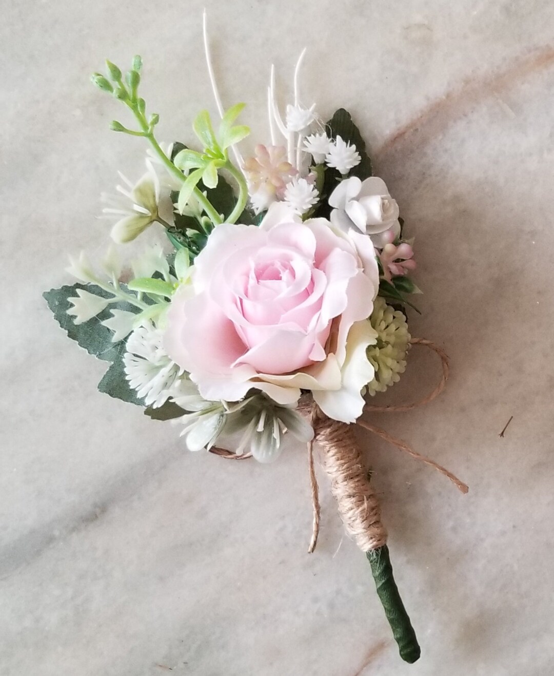 Blush Rose Buttonhole, Blush Wedding Boutonniere, Blush Men's ...