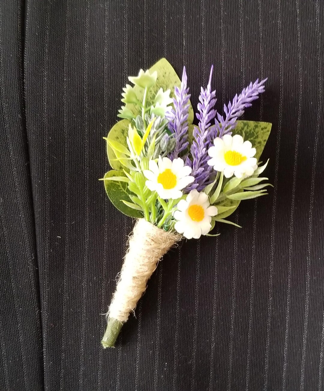 White Daisy Wedding Boutonniere: Artificial Flower Buttonhole - Etsy