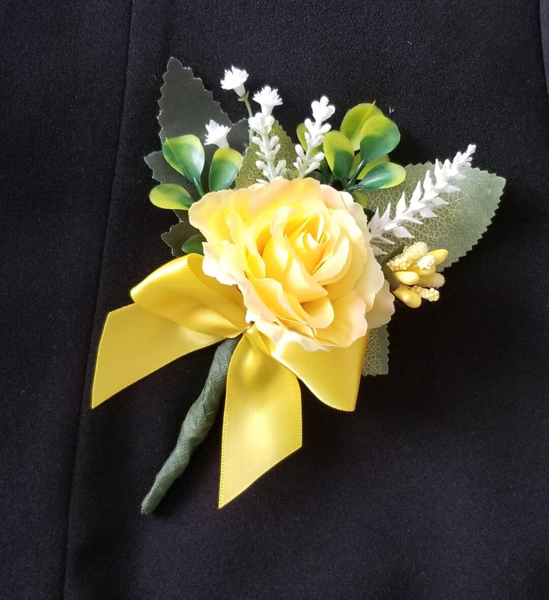 Yellow Boutonniere, Yellow Rose Boutonniere, Yellow Rose Button Hole ...