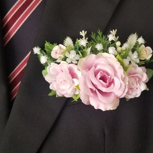 Pink Pocket Boutonniere, Pink Rose Pocket Boutonniere, Pink Pocket ...