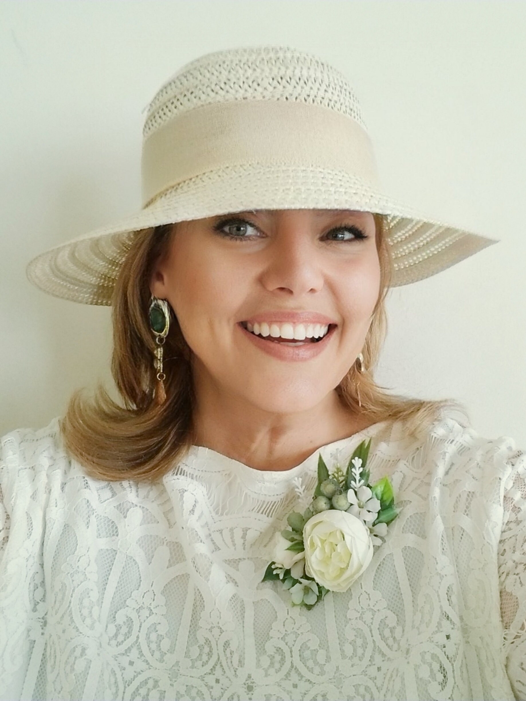 Formal Straw Hat With Adjustable Floral Decoration , Sun Hat, Straw Hat ...