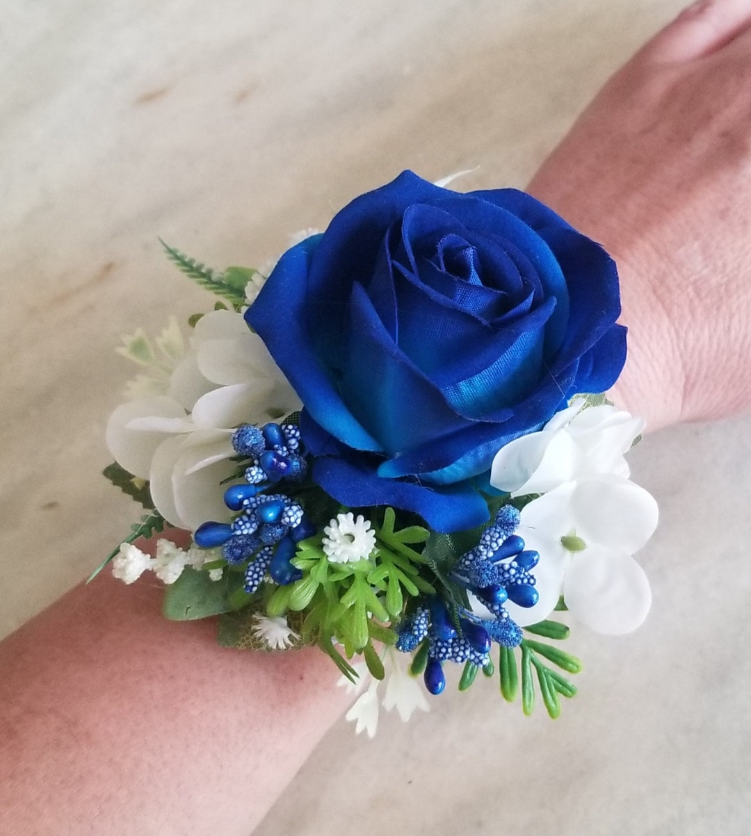 Navy Blue Corsage, Dark Blue Corsage, Navy Blue Rose Pearl Wristlet ...