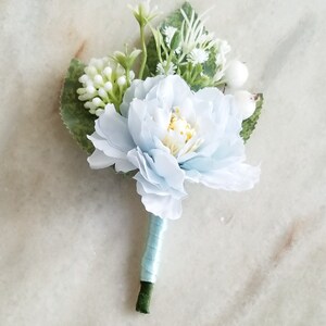 Baby Blue Corsage Set, Light Blue Corsage and Boutonniere, Baby Blue ...