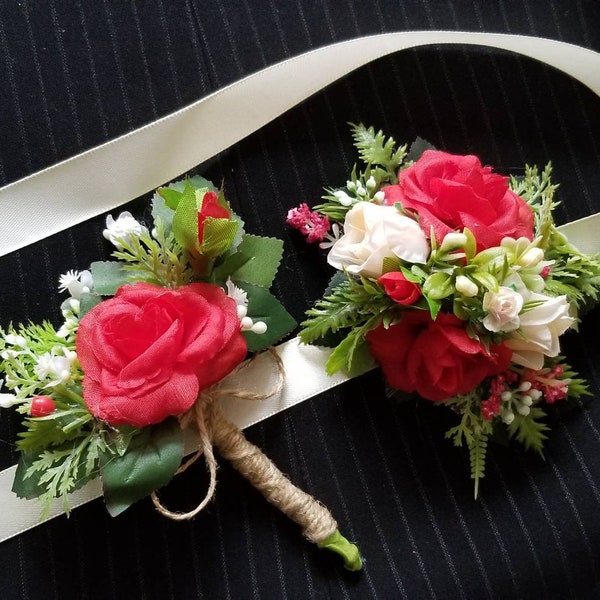 Red Rose Corsage - Etsy