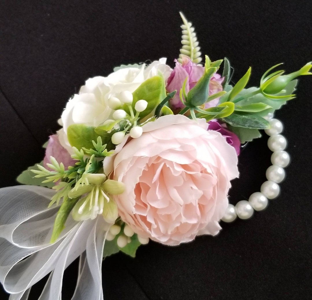 Blush Lilac Corsage, Blush White Corsage, Blush Wristlet Blush White ...
