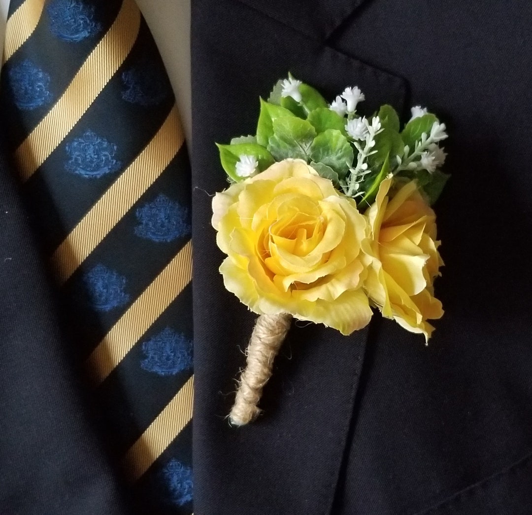 Yellow Boutonniere, Yellow Rose Boutonniere, Yellow Rose Button Hole ...