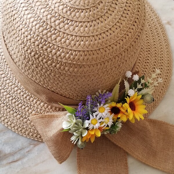 Floral Straw Hat - Etsy