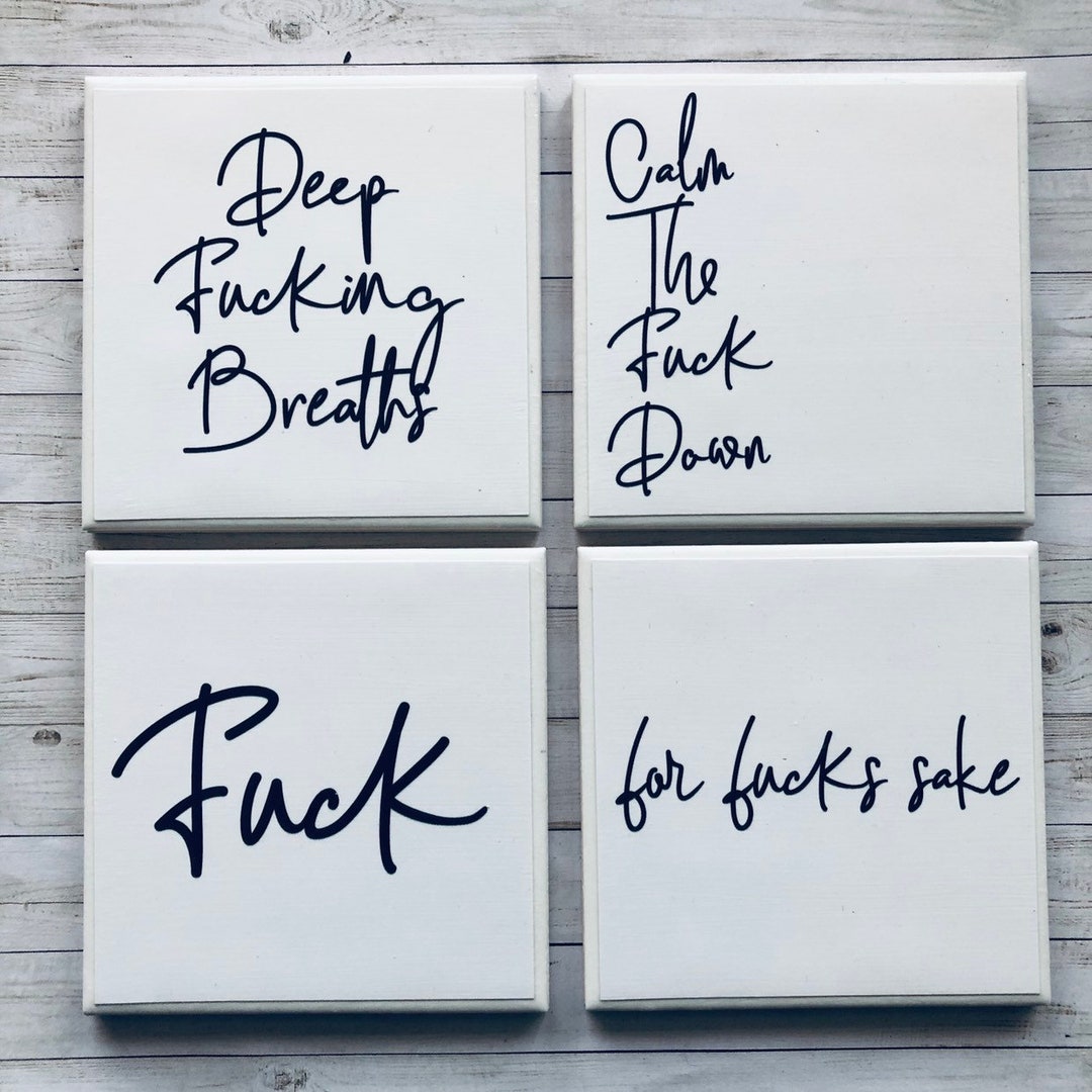Funny Coasters, Adult Cursing Gift, Cussing, Fuck, Bad Word Coasters ...