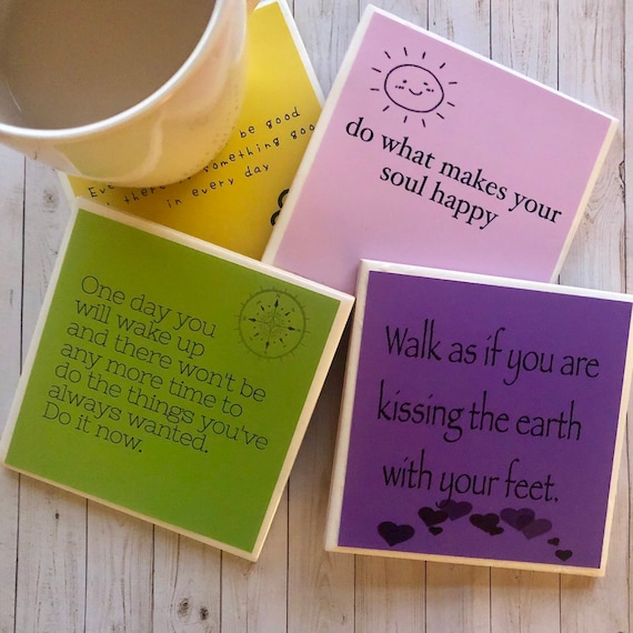 Motivational Inspirational Quotes Coasters Workspace Decor - Etsy