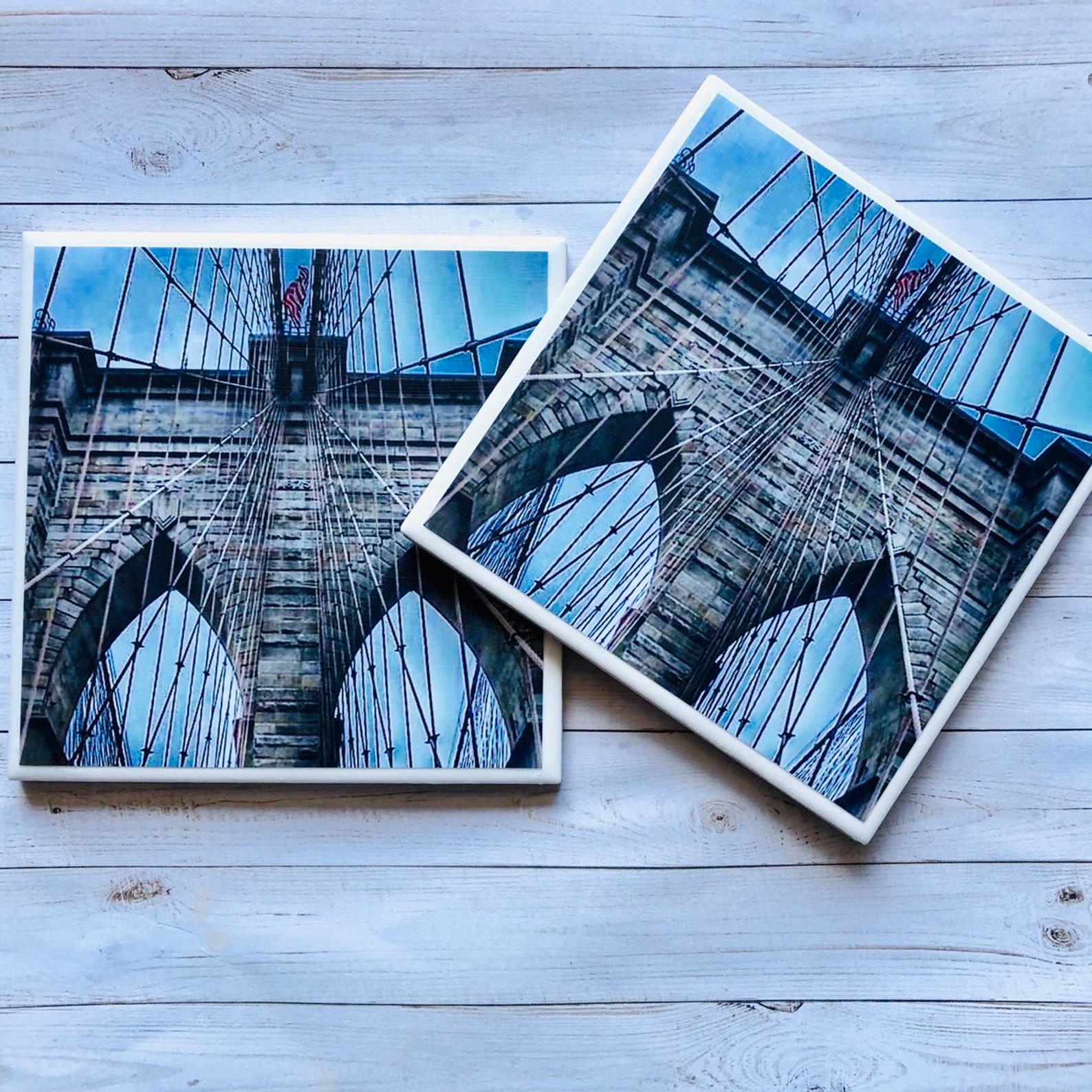 Brooklyn Bridge Coasters, NYC Art, Real Estate Closing Gift, Stocking ...