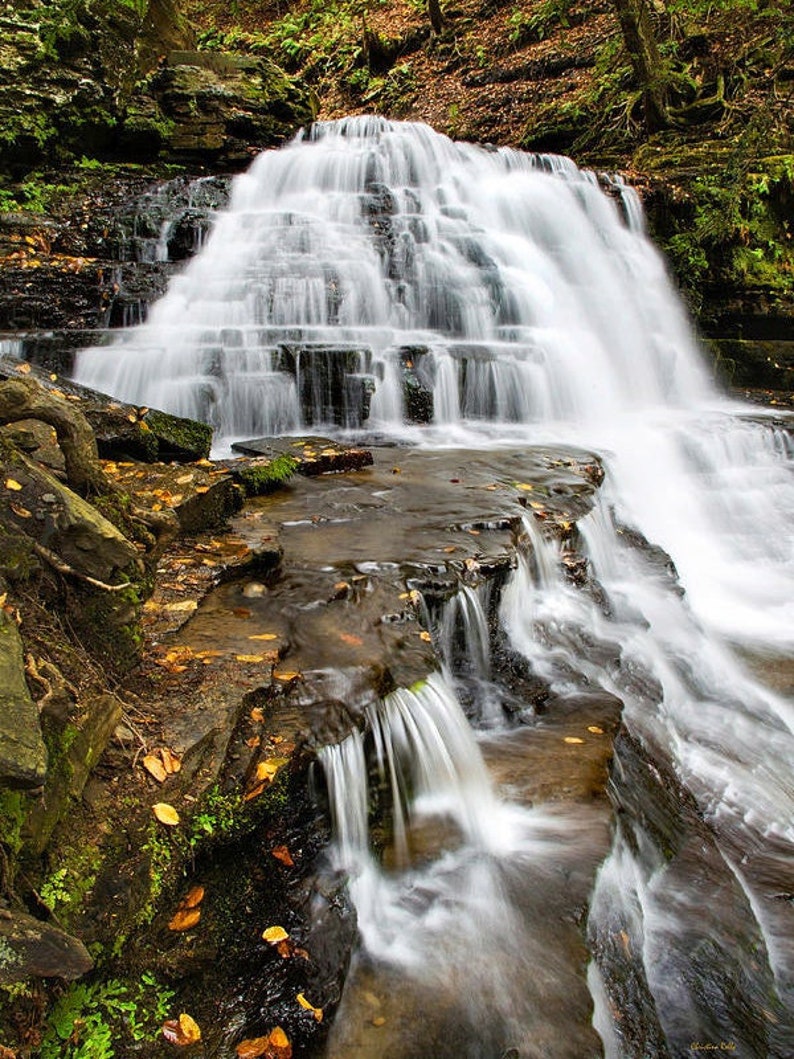 Waterfall Print Landscape Photography, Scenic Pennsylvania Waterfall ...