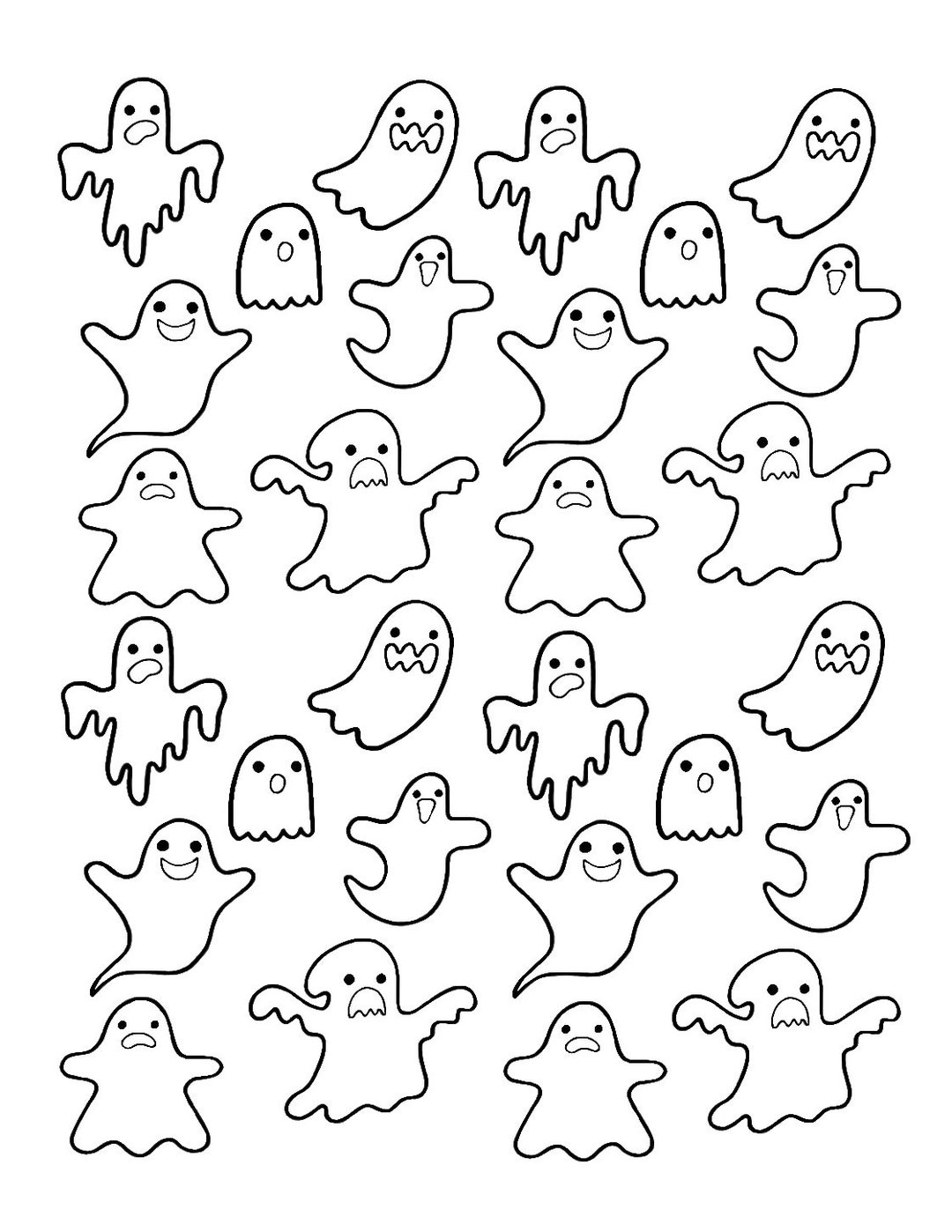 Halloween Ghost Coloring Page - Etsy