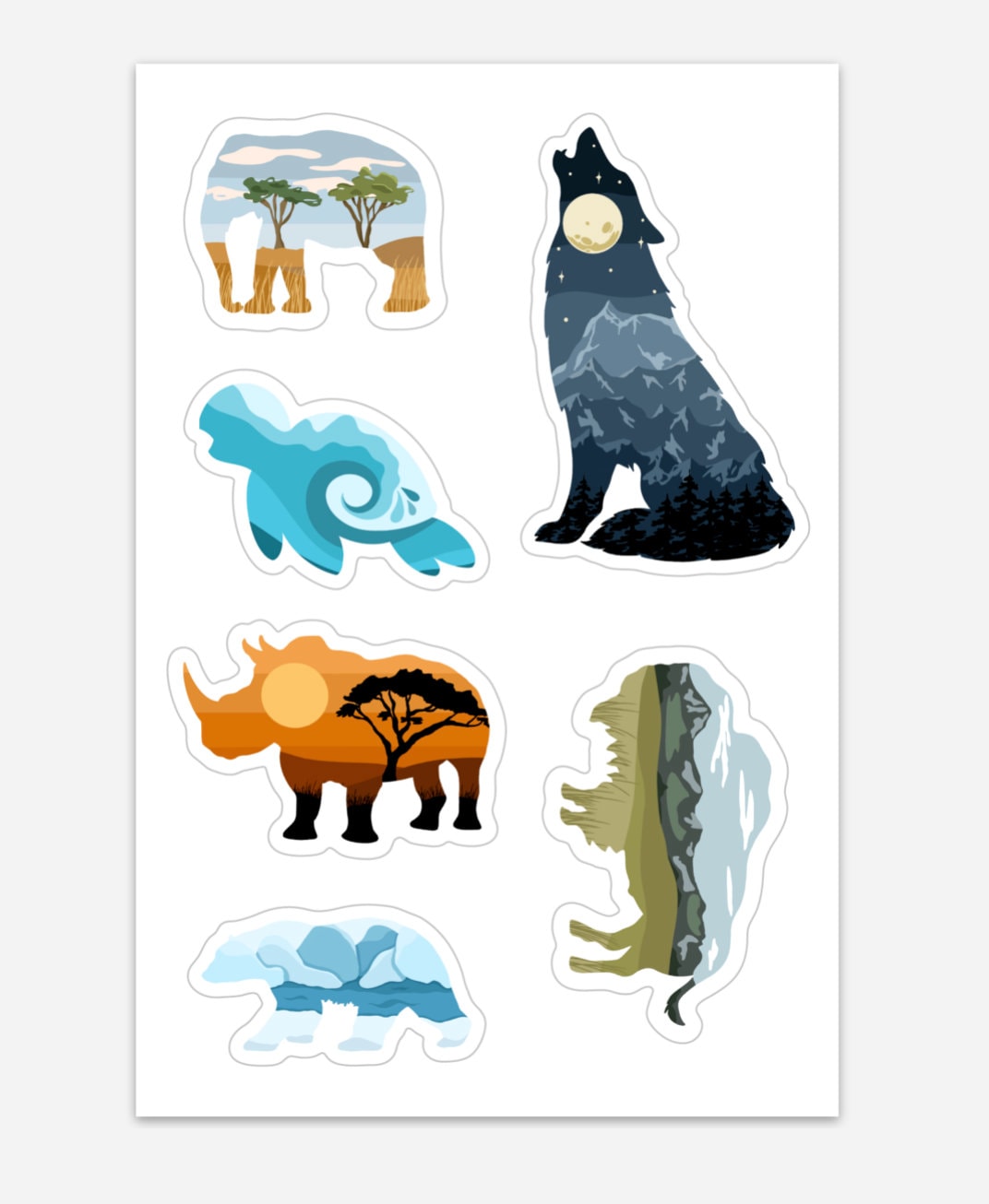 Endangered Animals Vinyl Sticker Sheet Waterproof - Etsy UK