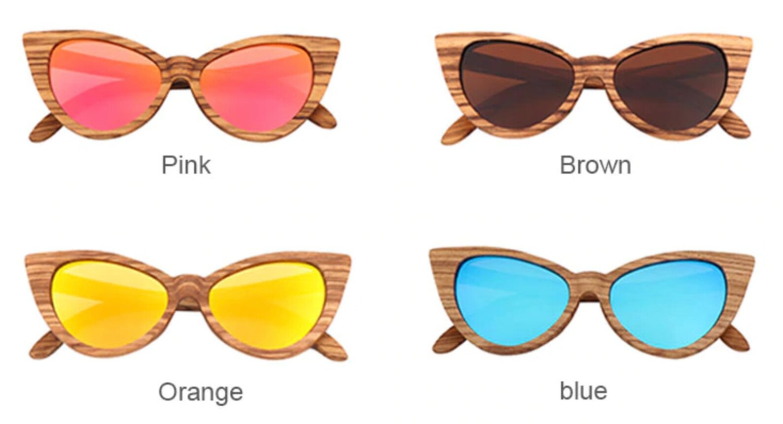 Wooden Cat Eye Style Sunglasses Customise Your Lens and - Etsy