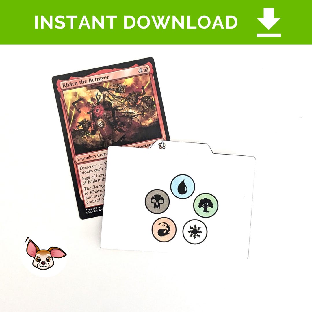 Blank Tabbed MTG Card Divider Printable - Horizontal Card Divider - US ...