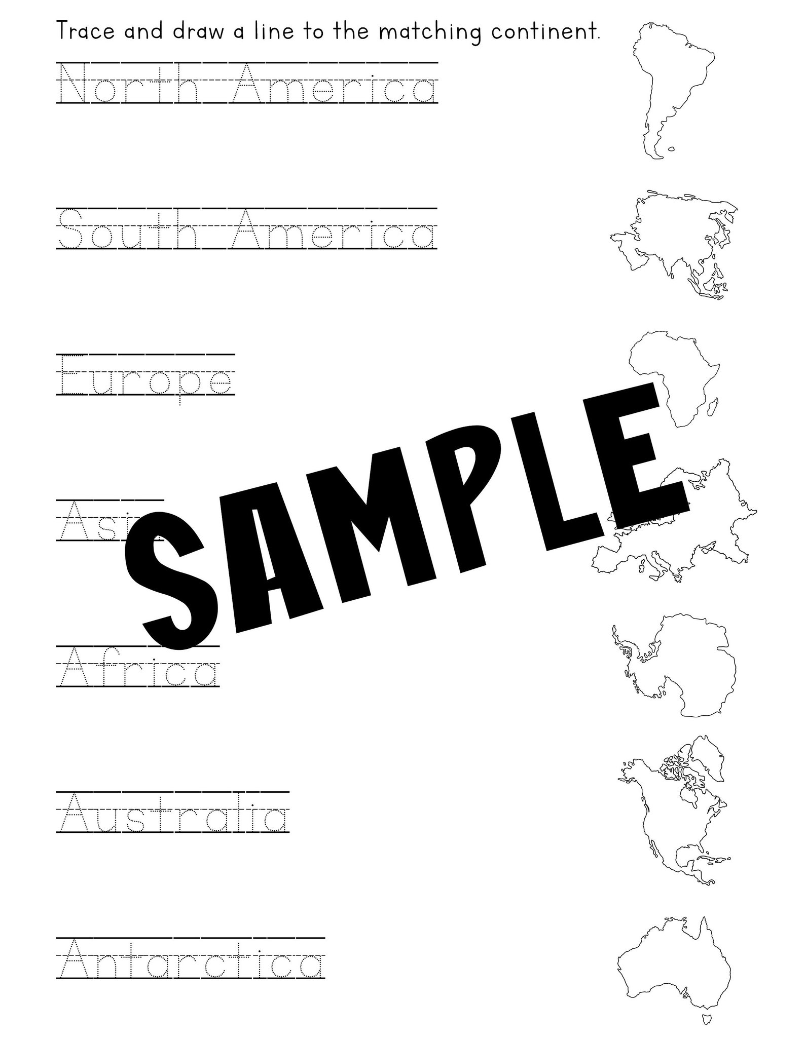 Continents BUNDLE, Facts and Coloring Pages, Worksheets, 3-part Cards ...